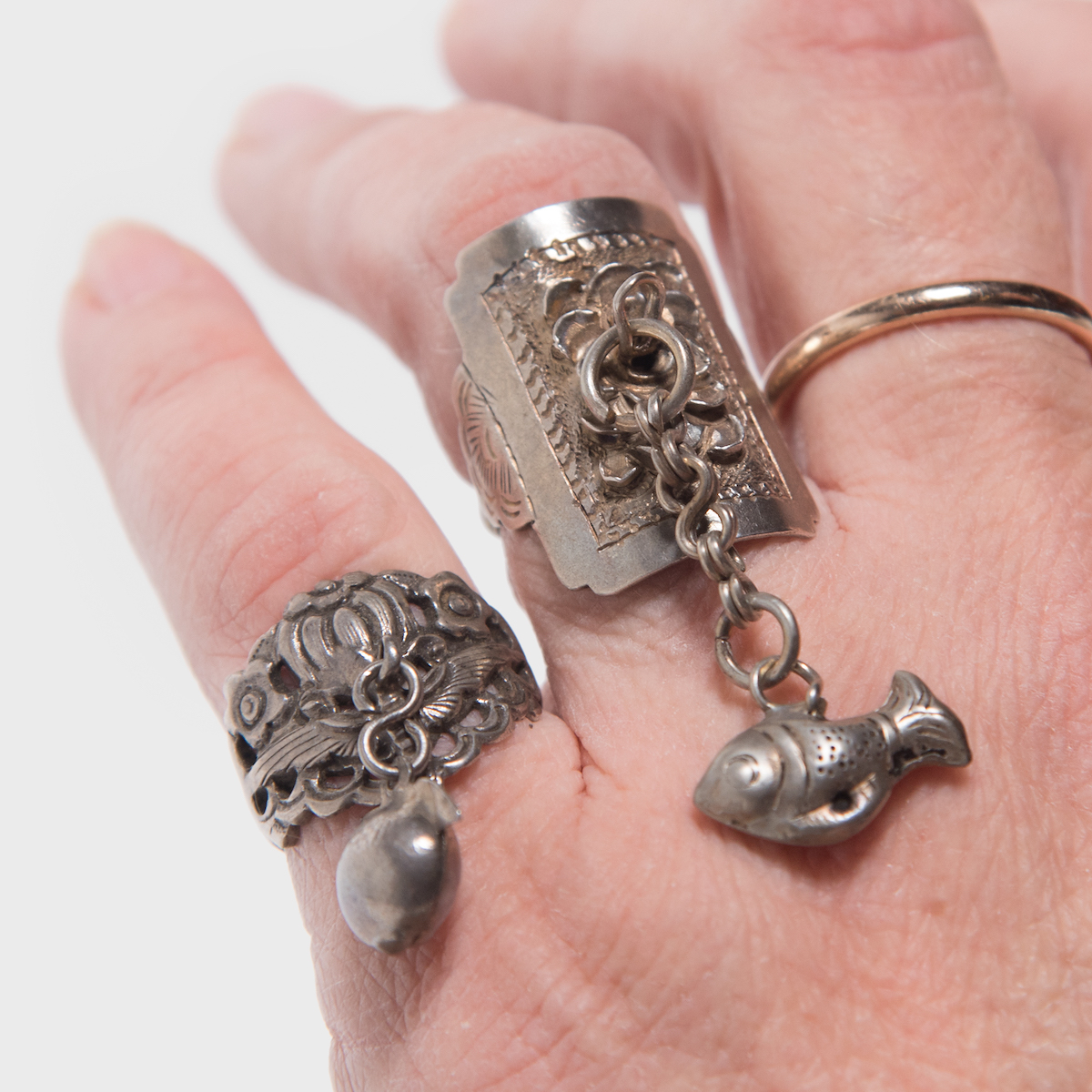 Adventures in Style: Antique Silver Charm Rings - PAGODA RED Stories